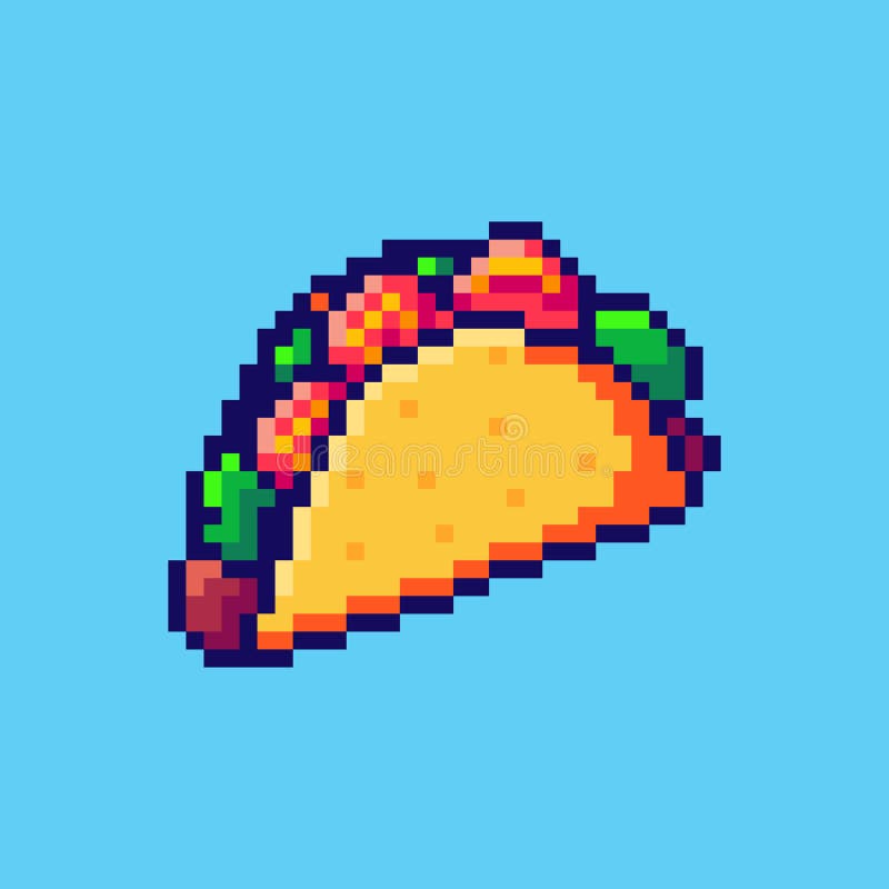 Pixel Art Taco Game Asset Design Stock Vector - Illustration of mexican ...