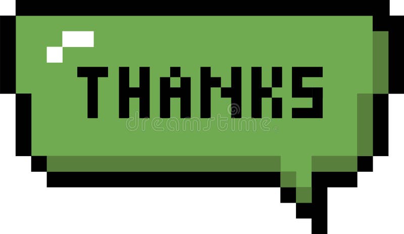 Pixel Art Thanks Speech Bubble Stock Illustration - Illustration of ...