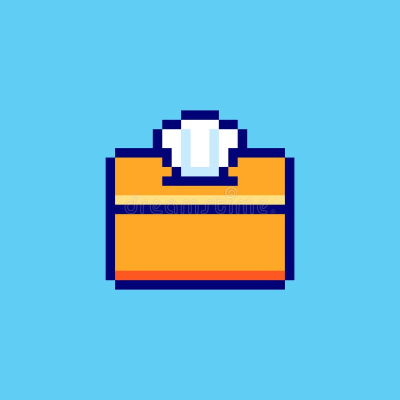 Pixel Art Tissue Box Game Asset Design Stock Vector - Illustration of ...