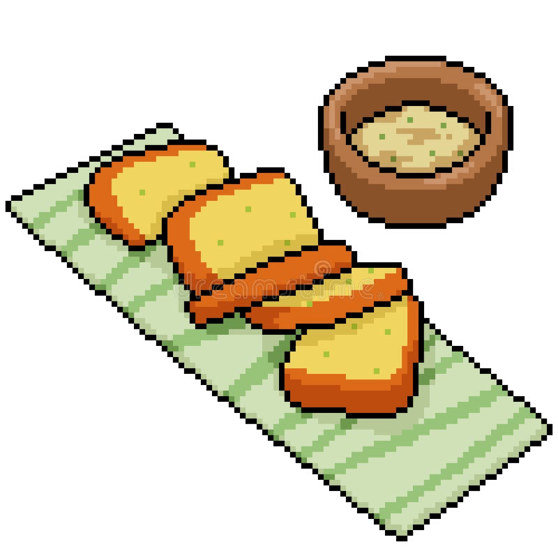 Pixel Art Bakery Bread Snack Stock Vector - Illustration of breakfast ...