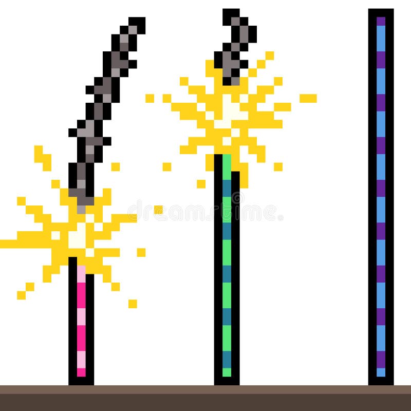 Pixel Art Toy Firework Spark Stock Vector - Illustration of isolated ...