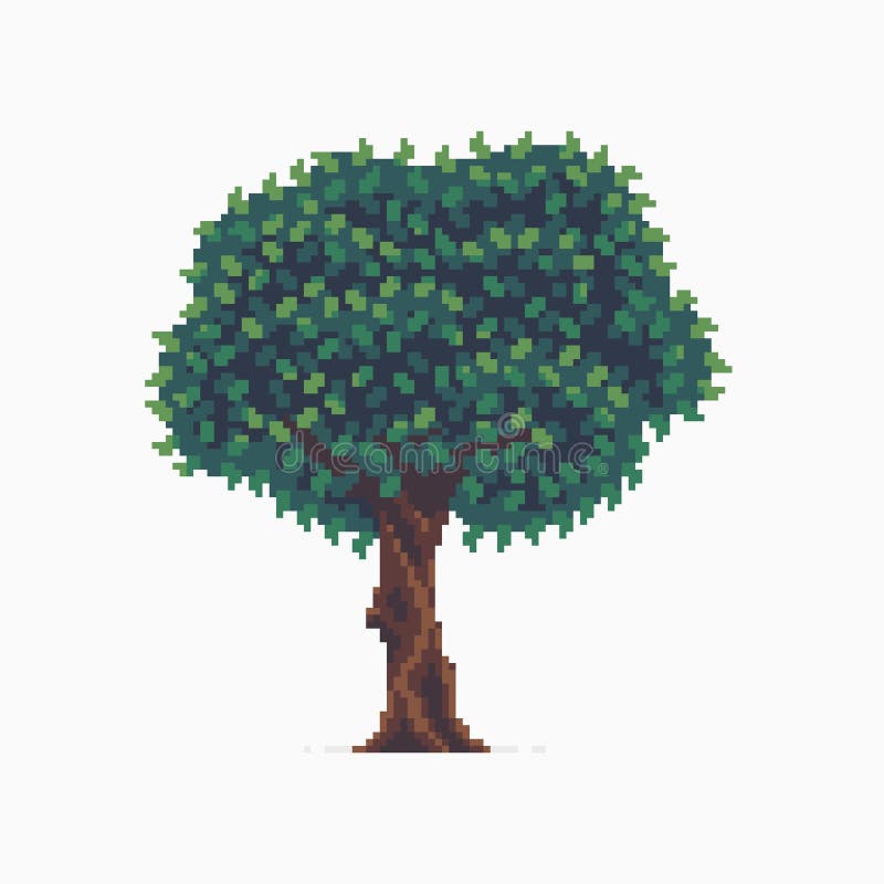Pixel Art Tree stock vector. Illustration of growth, stem - 99876775