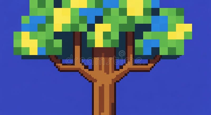 Pixel Art Tree stock illustration. Illustration of graphic - 392503426