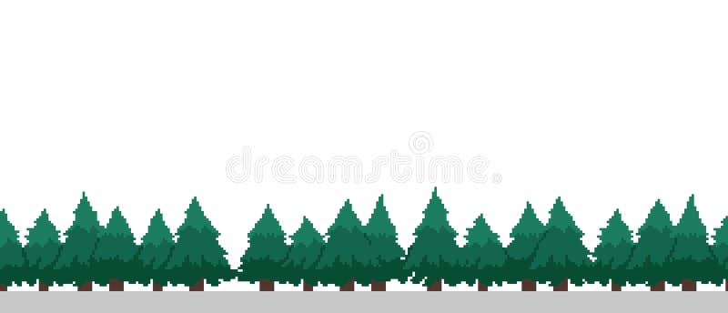 Pixel Art Trees stock vector. Illustration of landscape - 88587507