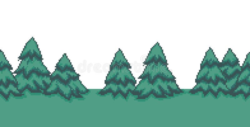 Pixel Art Trees stock vector. Illustration of 8bit, seamless - 88587883