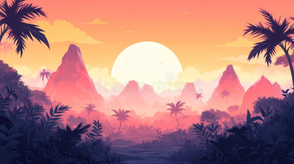 Pixel Art Tropical Sunset Landscape Stock Illustrations – 775 Pixel Art ...