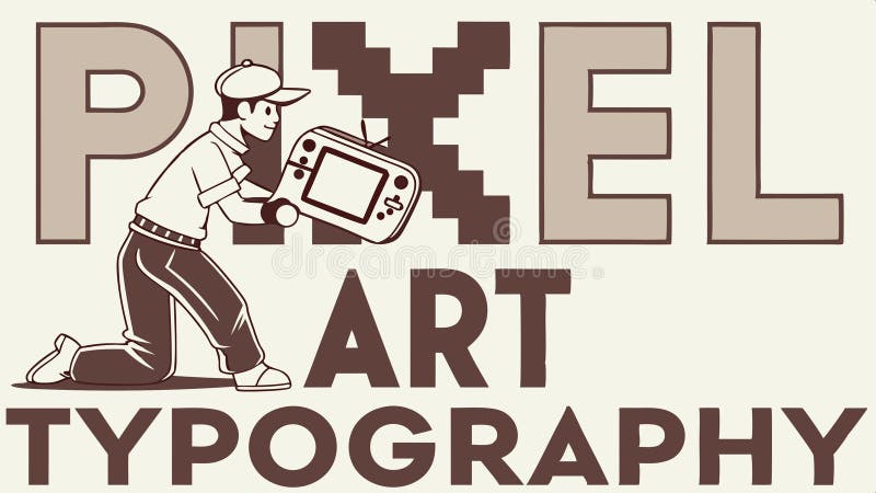 Pixel Art Typography, Retro Style and Digital Design Vector Design ...