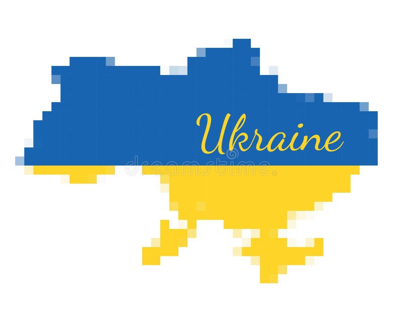 Pixel Art. Ukraine Map. Vector Illustration Stock Illustration ...