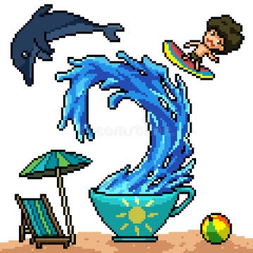 Pixel Art Beach Ball Stock Illustrations – 48 Pixel Art Beach Ball ...