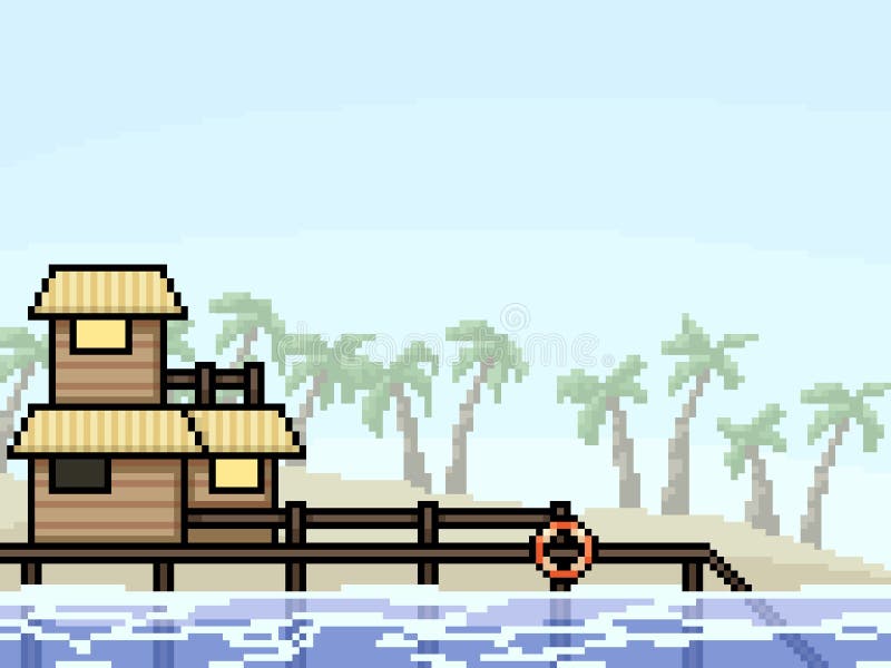 Pixel Art Beach People Set 2 Stock Vector - Illustration of girl ...