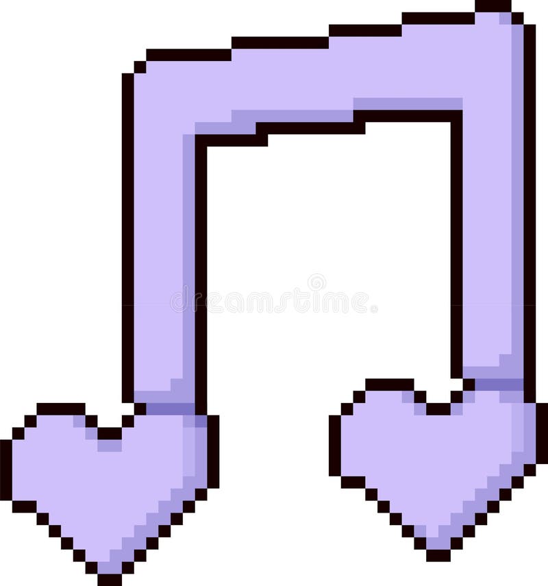 Pixel Art Valentines Day Music Note Stock Vector - Illustration of ...