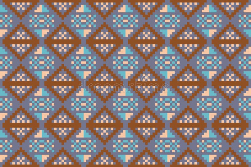 Pixel Art Vector Fabric Morocco, Geometric Ethnic Pattern Seamless ...