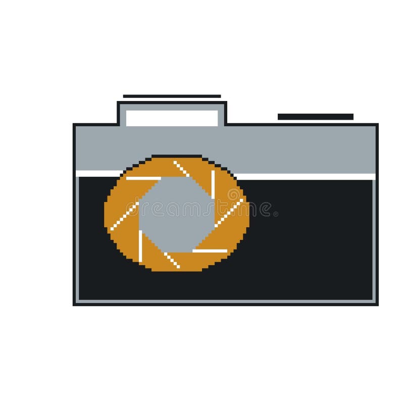 Pixel Art of Vintage Camera Stock Illustration - Illustration of lens ...