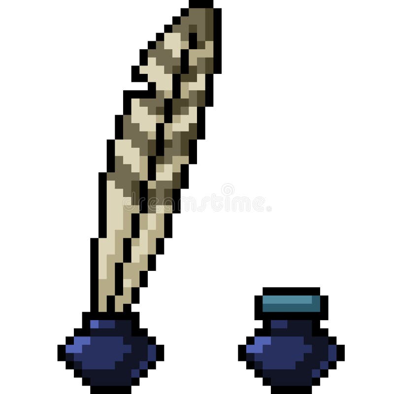 Pixel art vintage pen ink stock vector. Illustration of ancient - 274661250