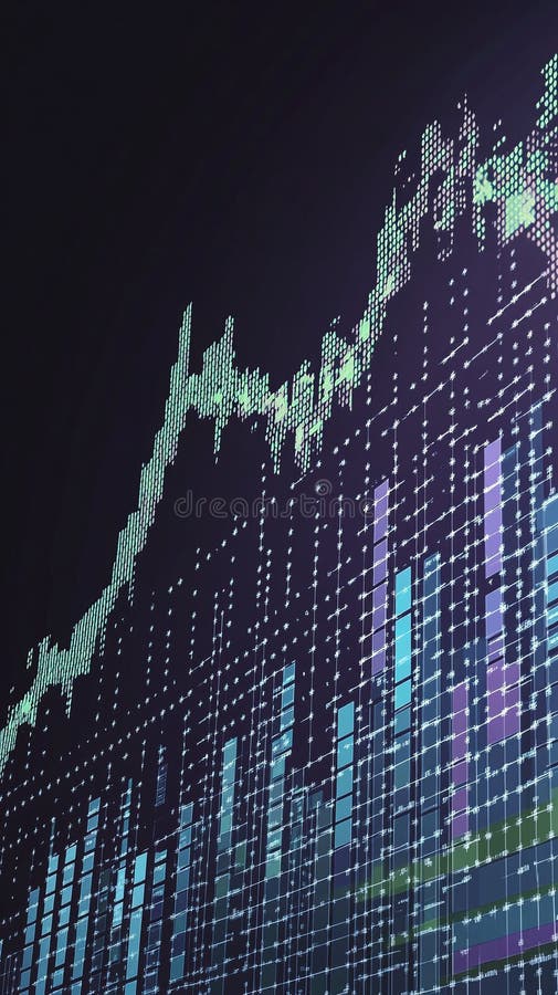 Pixel Art Visual of GDP Growth Over Time Represented with Line and Bar ...