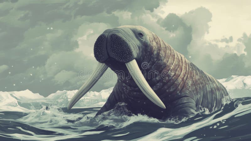 Pixel Art Walrus in Arctic Ocean Stock Illustration - Illustration of ...