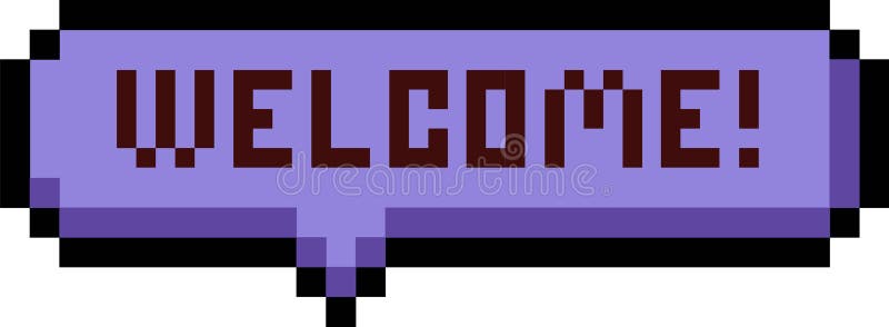 Pixel Art Welcome Speech Bubble Stock Vector - Illustration of design ...