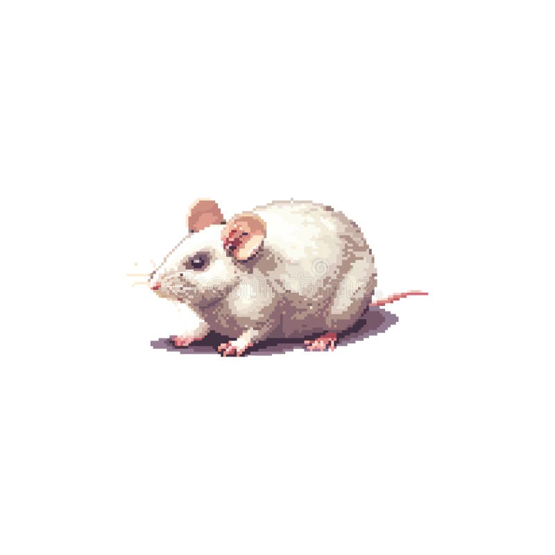 Pixel Art White Mouse on White Background. Vector Illustration Design ...