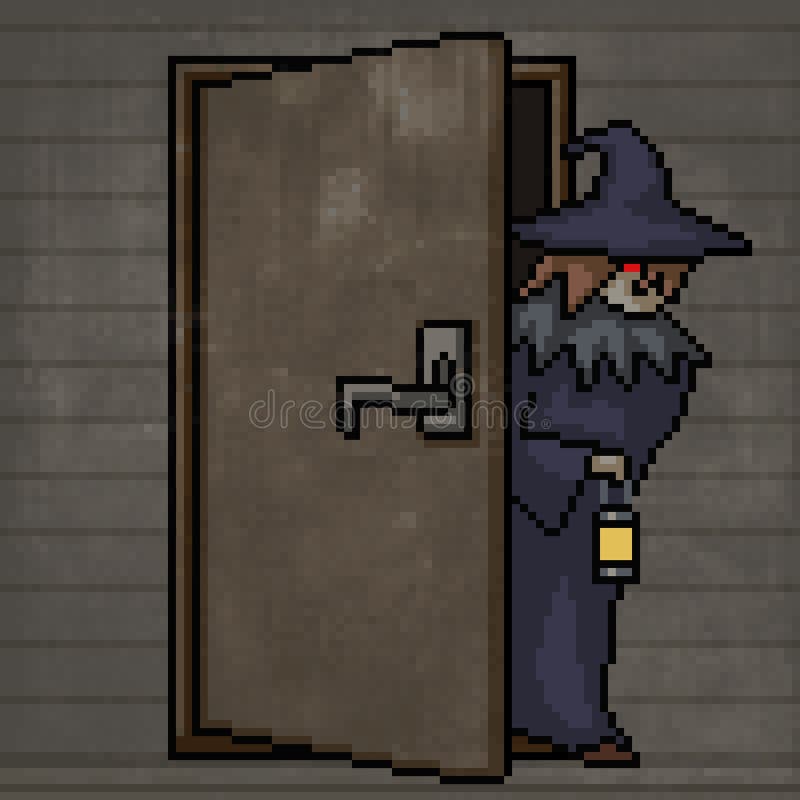 Pixel Door Logo Design Template Stock Vector - Illustration of open ...