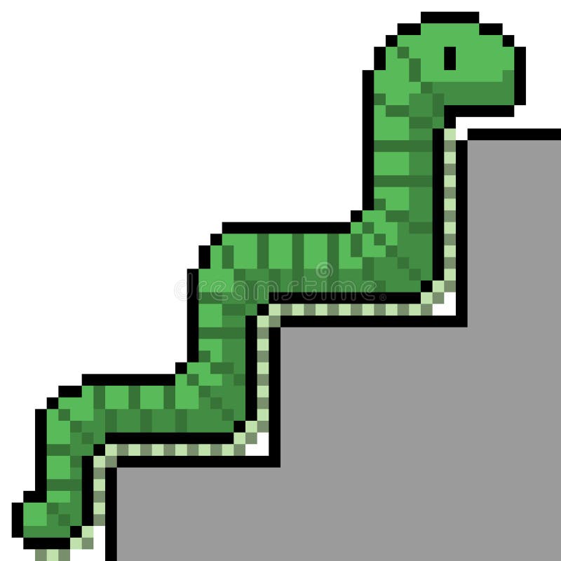 Pixel art worm climb stair stock vector. Illustration of vector - 277408409