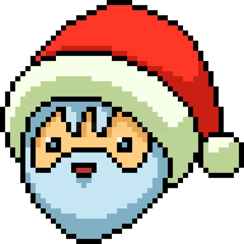 Pixel art young santa head stock vector. Illustration of isolated ...