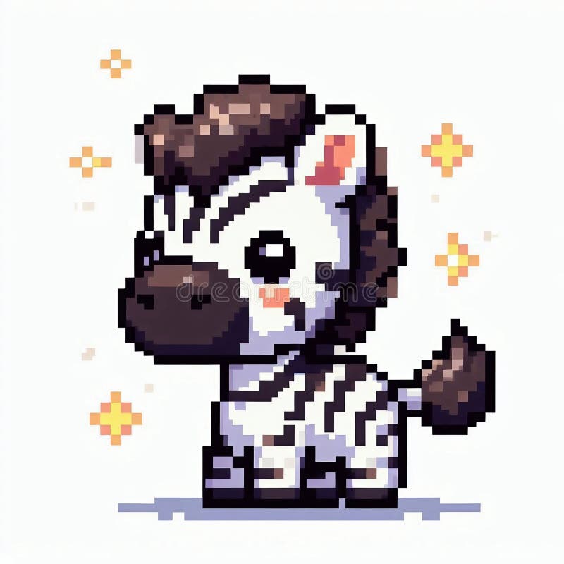 Pixel art zebra stock illustration. Illustration of school - 323061357