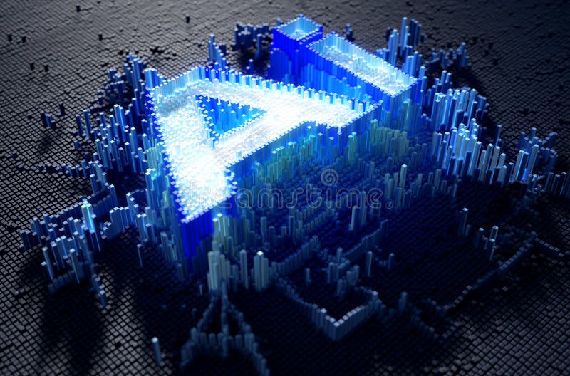Pixel Artificial Intelligence Stock Illustration - Illustration of ...