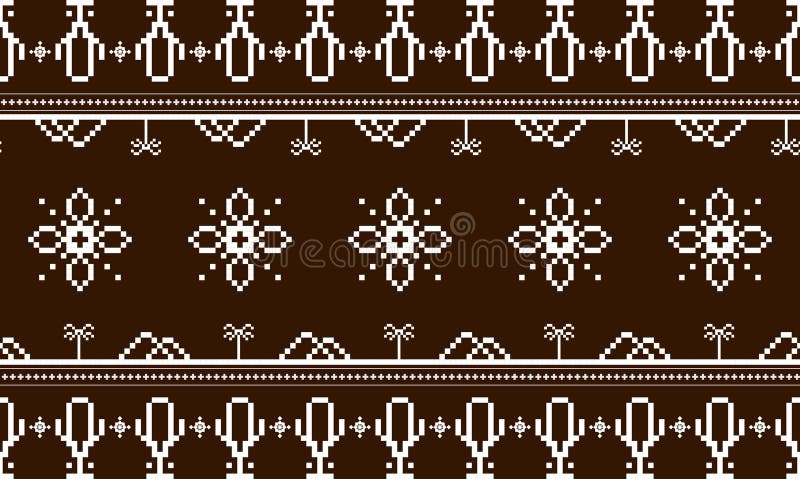 Ethnic Geometric Pixel Art Uses Simple Shapes and Patterns To Create ...