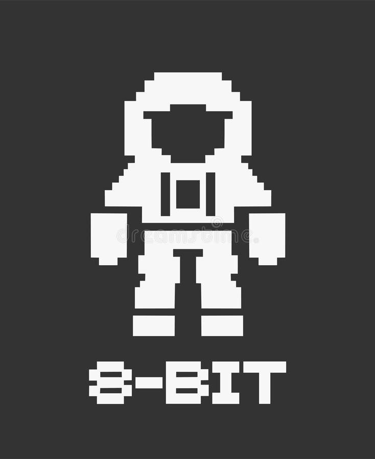 Astronaut Pixel Art Animated Game Design 8 Bit and 16 Bit Stock Vector ...