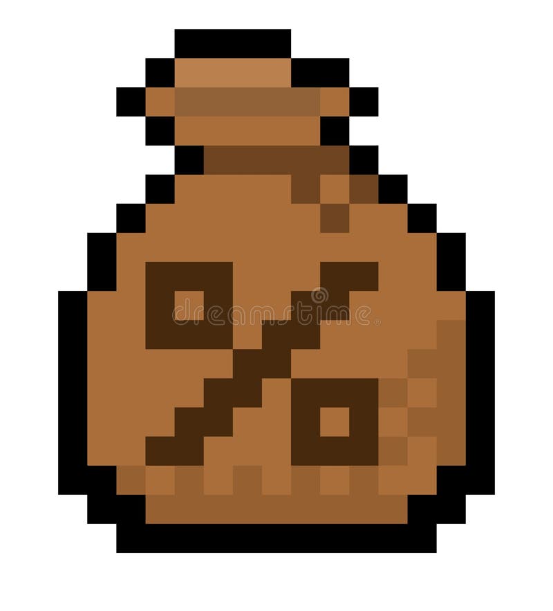 Pixel Bag of Money with Percentage Sign - Vector, Isolated Stock Vector ...