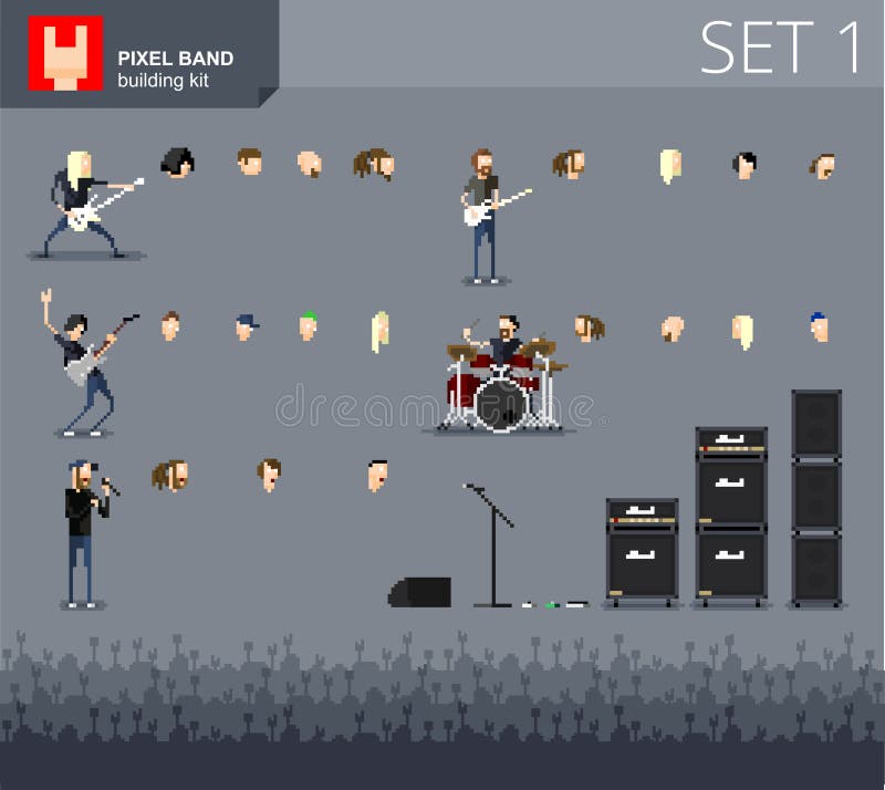 Pixel band stock illustration. Illustration of isolated - 51828901