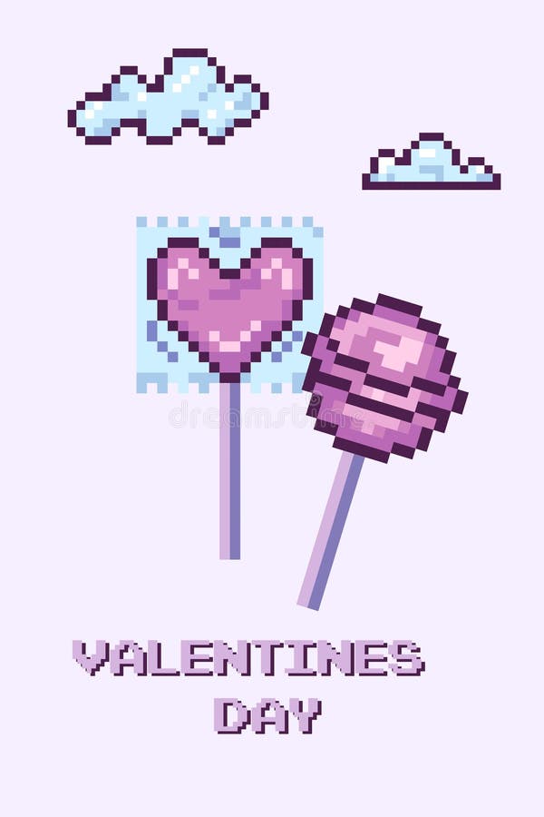 Pixel Banner, Valentines Day Poster, 8 Bit, Retro, Y2k Printable Stock ...
