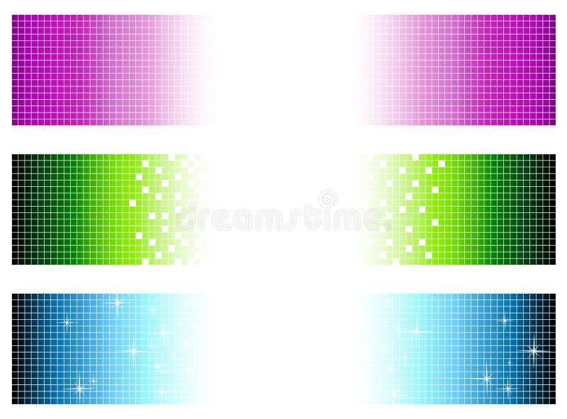 Set of Pixel Banners on Dark Background. Stock Vector - Illustration of ...