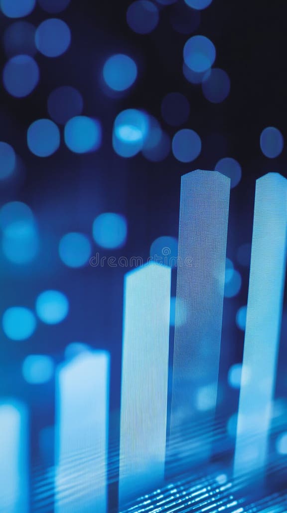 Pixel Bar Graph in Blue Shades Representing Annual Growth Statistics ...