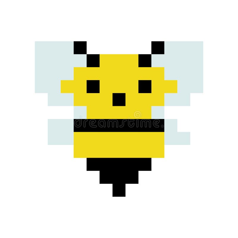 Pixel Bee for Cross Stitch Pattern Stock Vector - Illustration of ...