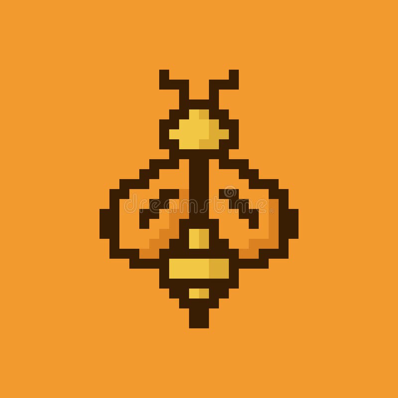 Pixel Bee. Cute Pixel Bee. 8 Bit Pixel Bee Image. Old School Computer ...