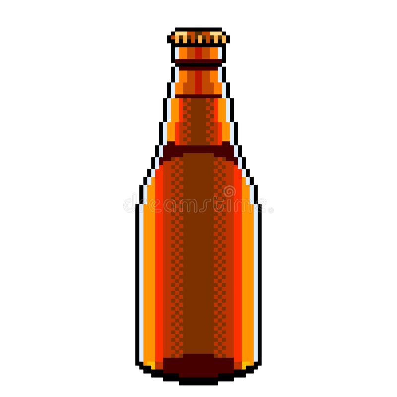 Pixel Beer Bottle Detailed Illustration Isolated Vector Stock Vector ...