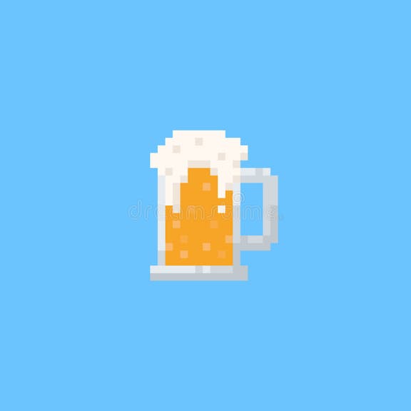 Pixel beer mug icon.8bit. stock illustration. Illustration of design ...