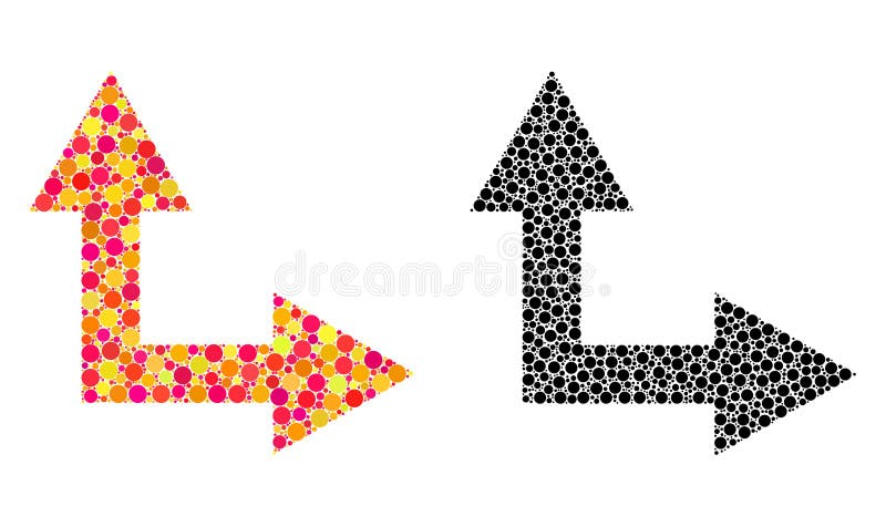 Pixel Bifurcation Arrow Right Up Mosaic Icons Stock Vector ... Pixel Bifurcation Arrow Right Up Mosaic Icons Stock Vector ...