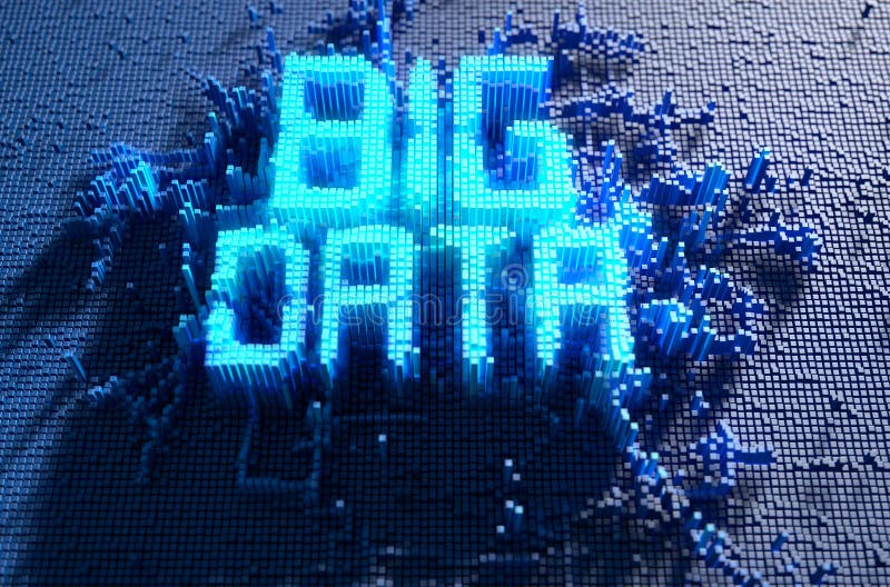 Pixel Big Data Concept stock illustration. Illustration of futuristic ...