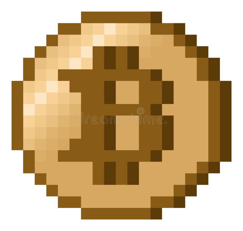 Pixel 8 Bit Bitcoin - Isolated Pixel Art Vector Editorial Photo ...