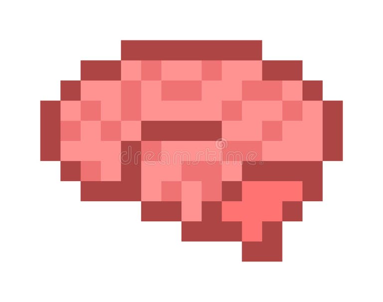 Pixel 8 Bit Brain - Isolated Vector Stock Vector - Illustration of ...