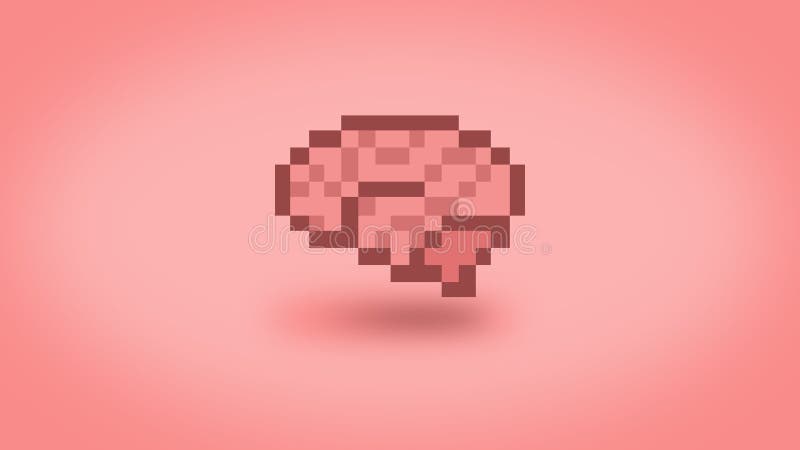 Pixel 8 Bit Brain Wallpaper - High Res 4k Background Stock Illustration ...