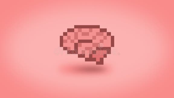 Pixel 8 Bit Brain Wallpaper - High Res 4k Background Stock Illustration ...