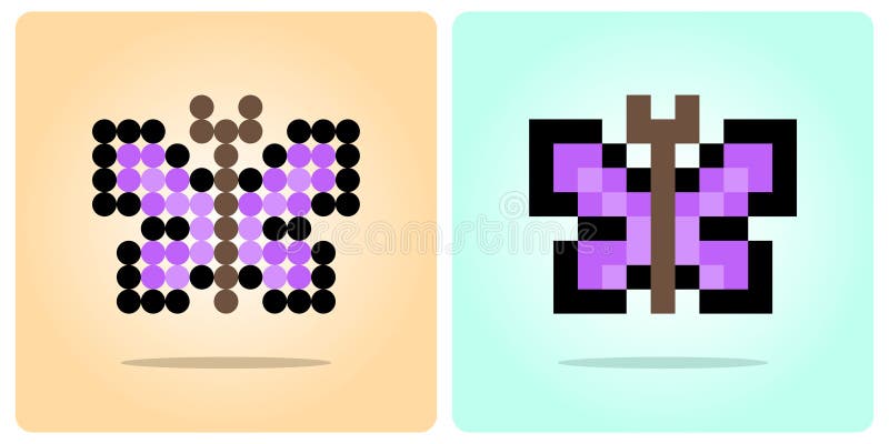 Pixel 8 Bit Butterfly. Animal Pixels Game Assets in Vector ...