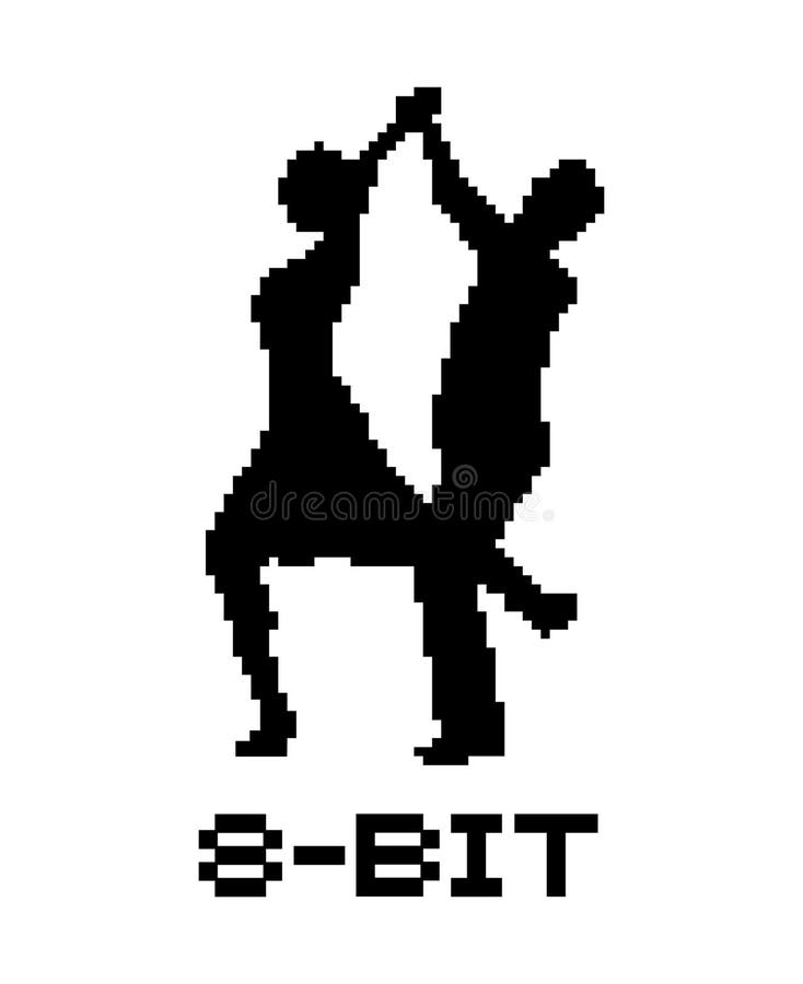 Pixel 8 bit dancing stock vector. Illustration of pixel - 352754281