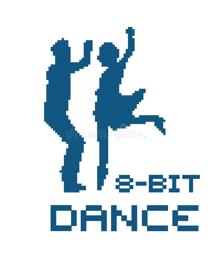 Pixel 8 bit dancing stock vector. Illustration of character - 352754293