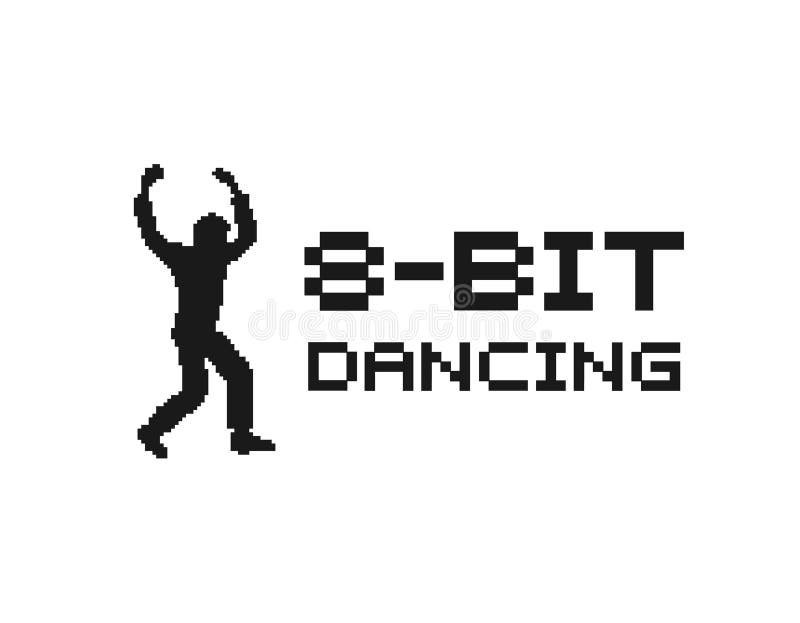 Pixel 8 bit dancing stock vector. Illustration of holiday - 352754296