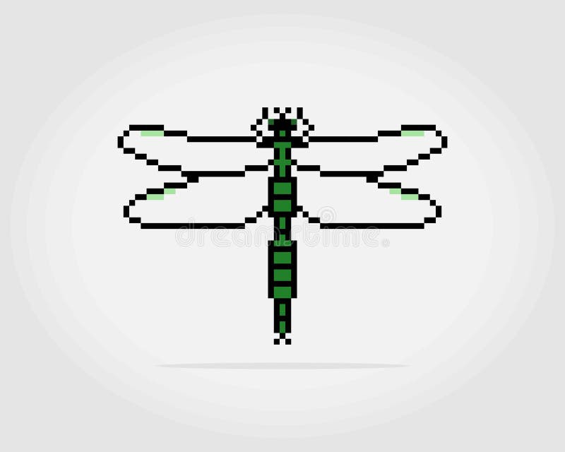 Pixel 8 Bit Dragonfly. Animal Pixels in Vector Stock Vector ...