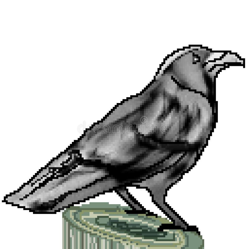 Perched Raven Illustration stock illustration. Illustration of wildlife ...